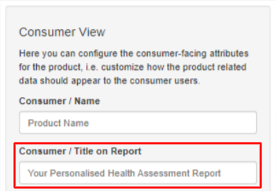 Customising the consumer View